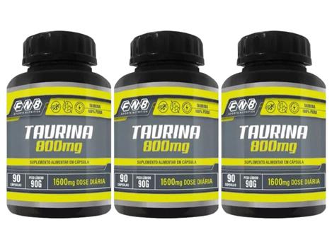 3x Taurina 100% Pura 800mg 90 Capsulas FNB - Flora Nativa - Produtos ...