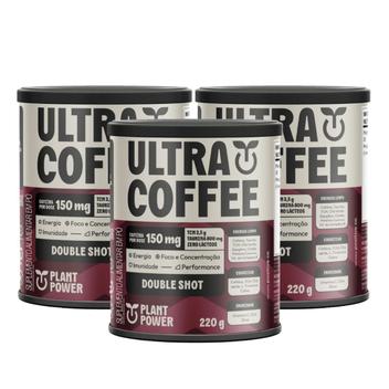 3x Ultra Coffee Plant Power Double Shot 220g - Café Verde / Green ...