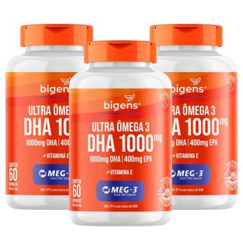 3x Ultra Ômega 3 Dha 1000 Epa 400mg Meg3 Bigens 60 Capsulas - Ômega 3 ...