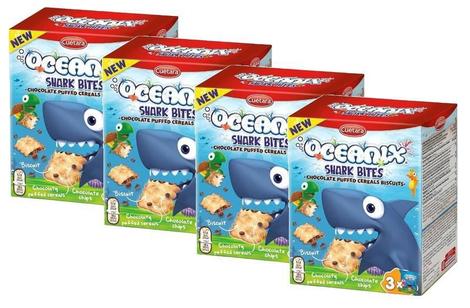 4 Biscoito Cuétara Oceanix Shark Bites Choco Biscuit 150G - Biscoito ...