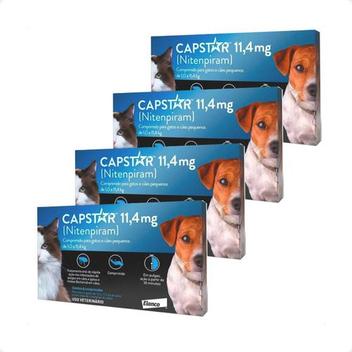 4 Capstar 11,4 Mg Para Cães E Gatos Total 24 Comprimidos - Elanco ...