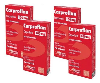4 Carproflan 100 Mg Anti-inflamatório P/ Cães 14 Comprimidos - Agener ...