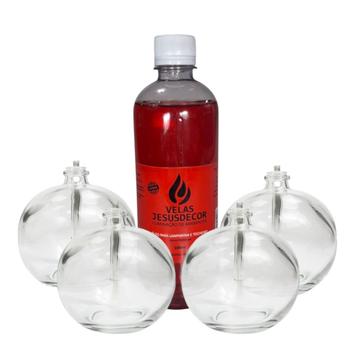 4 Lamparinas 100ml Romantica Fluido 500ml Restaurante Chique - Velas ...
