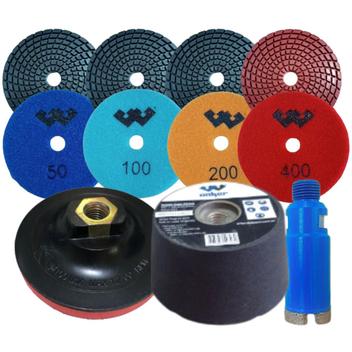 4 Lixas Diamantada Color Mármore Suporte Rebolo Broca - Anker - Broca ...