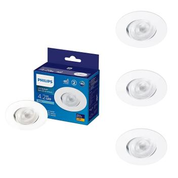 4 Luminária Spot Led Philips Sl052 Redondo 4,2W 2700K 350lm - Spot ...