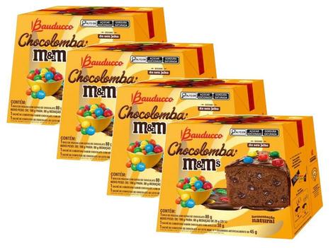 4 Mini Chocolomba Pascal Mms E Gotas Chocolate Bauducco 80g - Colomba ...