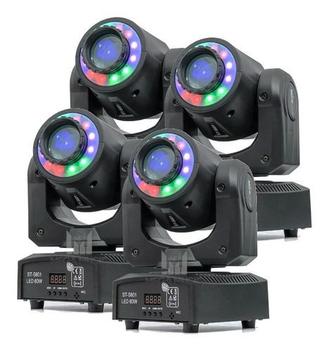 4 Moving Head Spot Led 60w 8 Cores + 8 Desenhos + Fita Led - Showtec ...
