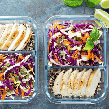 4 Peças-Pote de Vidro c/ Divisória e Tampa Hermética 640ML Fitness ...