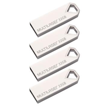 4 Pendrive Diamond 32gb Usb 2.0 Leitura 10mb/s Gravação 3mb ...