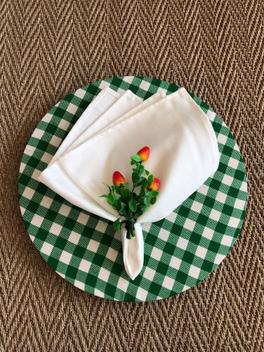 4 Sousplats Xadrez Vichy + 4 Guardanapos + 4 Porta Guardanapos. - Sack ...