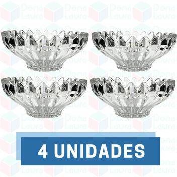 4 Vasilha p/ Petisco e Sobremesa em Vidro Resistente 340ML - EM CASA ...