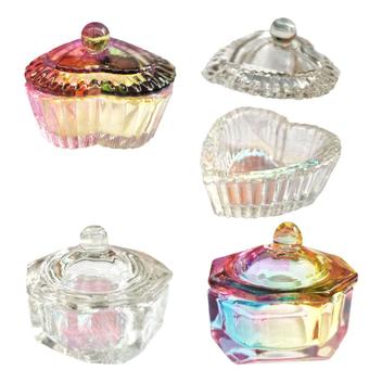 4un Dapen De Vidro Em Formato Com Tampa De Coração E Redondo - Chic ...