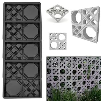 4un Forma Elemento Vazado Combosé Gobogó 39x39x7 Parede Concreto ...