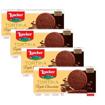 4X Biscoito Loacker Tortina Triple Chocolate 63G (3X21G) - Biscoito ...