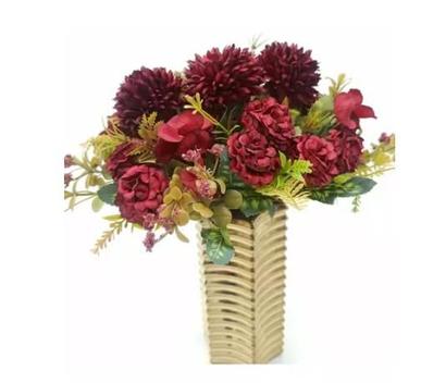 5 Buque De Flor Artificial Com Hortênsias Campestres E Cravo - ALINEZ ...