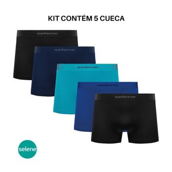 5 Cuecas Selene Boxer Box Microfibra Modelo Juvenil Infantil Sem ...