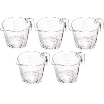5 Jarras Medidoras de Vidro com Alça e Marcações 500ml Lyor Copo ...
