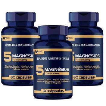 5 Magnesio 180 cápsulas 500mg 3 frascos 60 cápsulas - Muwiz - Cúrcuma ...