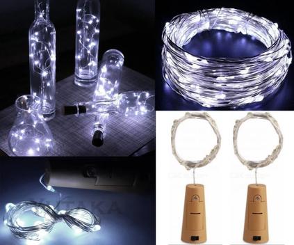 5 Rolhas Led Com Luz Fio Fada Garrafa 2m 20 Leds Branco Frio - Fios ...