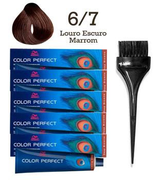 5 Unidades Coloração Color Perfect 6/7 Louro Escuro Marrom Wella ...