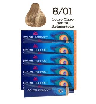 5 Unidades Coloração Color Perfect 8/01 Louro Claro Natural Acinzentado ...