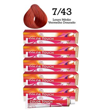 5 Unidades Tonalizante Color Touch 7/43 Louro Médio Vermelho Dourado ...