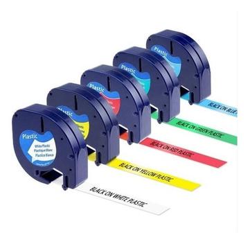 5 X Fita Plástica Para Rotuladora Dymo Letratag 4m X 12mm - Label Tape ...