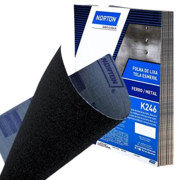 50 Folhas de Lixa para Ferro 225x275mm Grão 60 K246 Norton - Lixa para ...