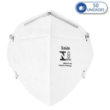 50 Máscaras Descartáveis 3M Dobrável PFF2(S) Branca com Clip Nasal e ...