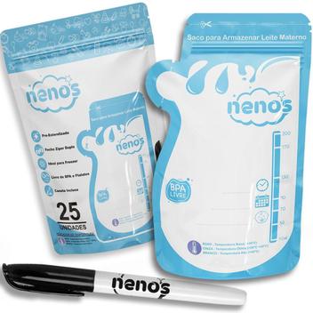 50 Sacos p/ Congelar e Armazenar Leite Materno 200ml - NENOS ...