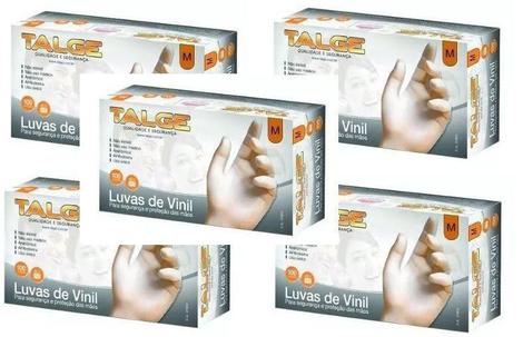 500 Luva Vinil Tamanho G Sem Pó - Marca Talge (5Pct) - Luva de Limpeza ...