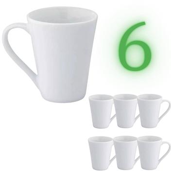 6 Canecas de Porcelana Branca 300 ML sem pires Sublimação Lettering ...