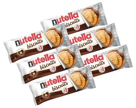 6 Nutella Biscuit Biscoito Wafer Creme De Avelã Ferrero 41G - Biscoito ...