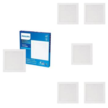 6 Painel Led Sobrepor Philips 18w Bivolt Dl252 3000k 20x20 - Painel de ...