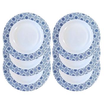 6 Pratos Fundo Melamina Estampado Para Buffet Restaurante 25cm - Sk ...