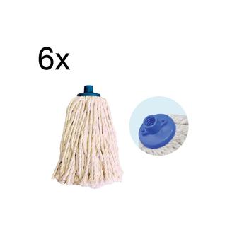 6 Refil 30cm Mopinho Com Rosca Azul Ponta Cortada Bralimpia - Refil Mop ...