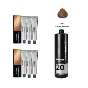 6 Unidades Coloração Vita Derm 6.0 + 1 Ox 20 Vol 900ml - Coloração de ...