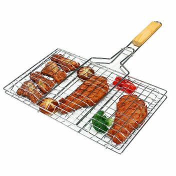(60* 40CM) Bife dobrável Grill Grill BBQ Net Steak Vegetable Meat Fish ...