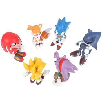 6pcs Sonic O ouriço Knuckles Sombra Action Figure Crianças - Shimu ...
