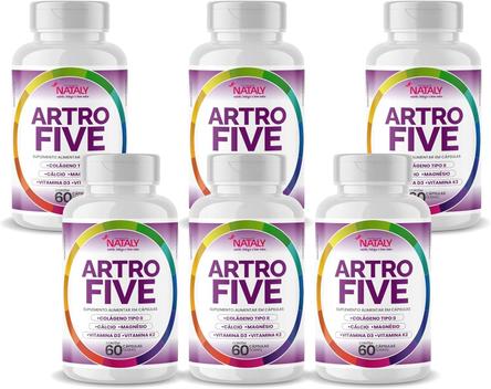 6x Artrofive Colágeno Tipo II, Cálcio, Magnésio, Vit D3 e k2 60 ...