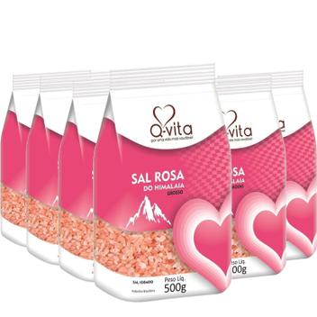 6X Sal Rosa Do Himalaia Grosso Q-Vita 500G - Sal - Magazine Luiza