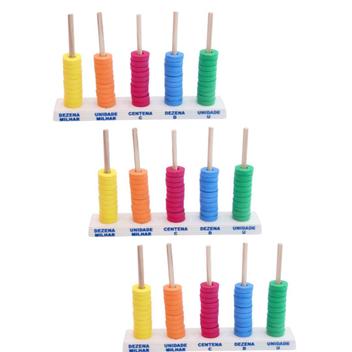 Abaco Aberto de Madeira com Argolas em EVA Educativo - 3 Unidades ...