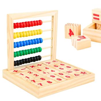 Ábaco de Madeira 2Pçs Brinquedo Educativo Matemática Infantil - Kapnoh ...