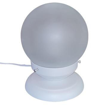 Abajur Bola de Cristal Branco C/Esfera 10x15 Vidro Fosco - CM GLASS ...