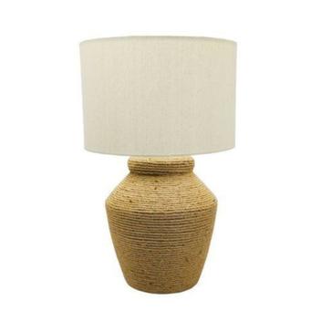 Abajur Ceramica Corda Trançada Design Rustico Cupula Redonda - LUXdécor ...