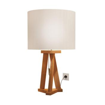 Abajur De Madeira Rustico Tripe Luminaria De Mesa Movelove - Sal ...