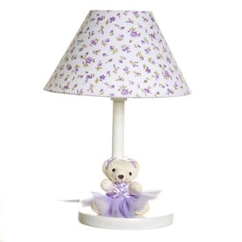 Abajur Madeira Ursa Bailarina Lilás Quarto Bebê Infantil - Potinho de ...