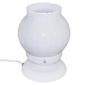 Abajur Sensitive Branco Bola Americana Canelada Leitosa - CM GLASS ...