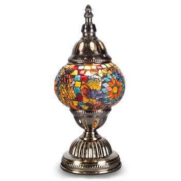 Abajur Turco Mosaico Metal Vidro Mesclado Bivolt 28 cm - Flash - Abajur ...