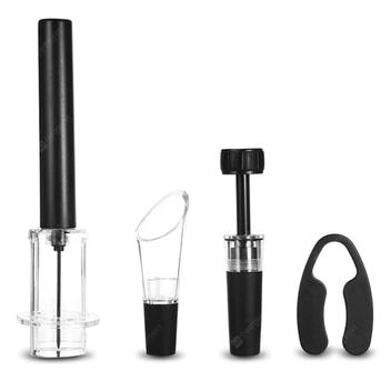 Abridor de vinho com kit 4 peças e garrafa automatico saca rolha por ...